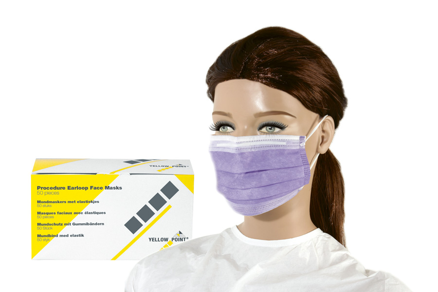 Yellow Point Munnbind Strikk Lilla, 50 stk (Type IIR)