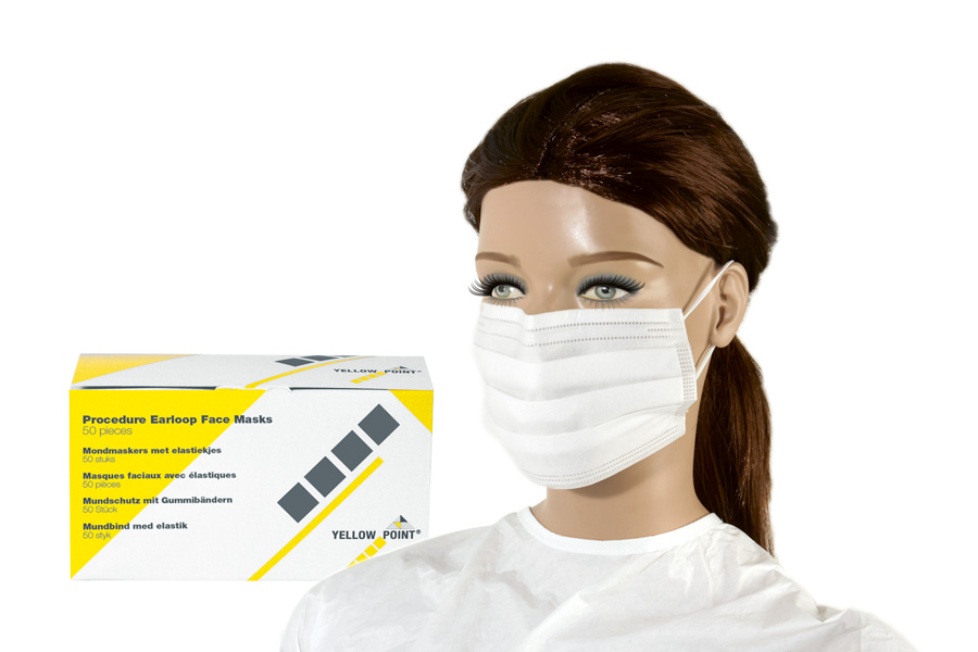 Yellow Point Munnbind Strikk Hvit, 50 stk (Type IIR)